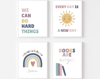 Boho Classroom Decor Bundle Printable Wall Art | Etsy