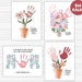 Mothers Day Flower Handprint Art Bundle, Printable Mom Craft Gift for ...