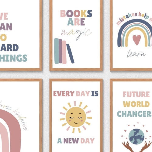 Boho Classroom Decor Bundle Printable Wall Art | Etsy