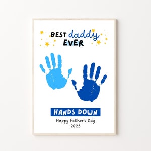 Father's Day Handprint Art Craft PRINTABLE Best Dad - Etsy
