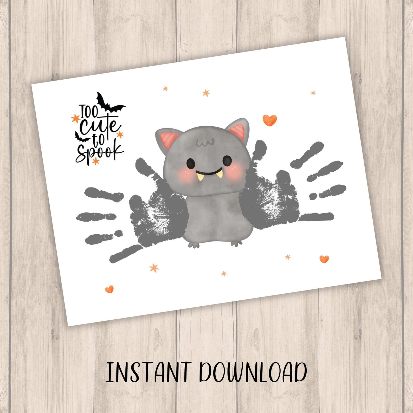 Halloween Bat Handprint Art, Printable Craft | Too Cute to Spook ...