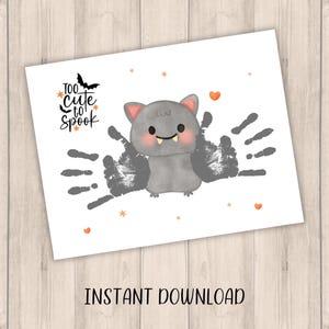 Halloween Bat Handprint Art, Printable Craft | Too Cute to Spook ...