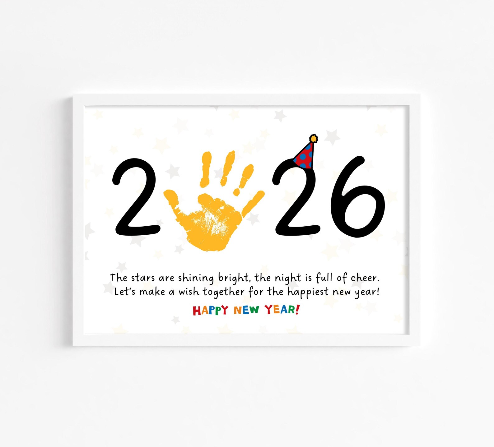 2026 New Years Handprint Art Printable | New Year’s Eve Craft for Kids ...
