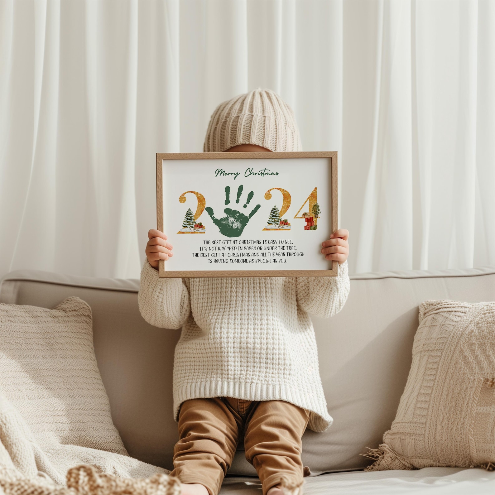 Christmas Handprint Art Craft, Printable, Holiday DIY Card Gift for ...