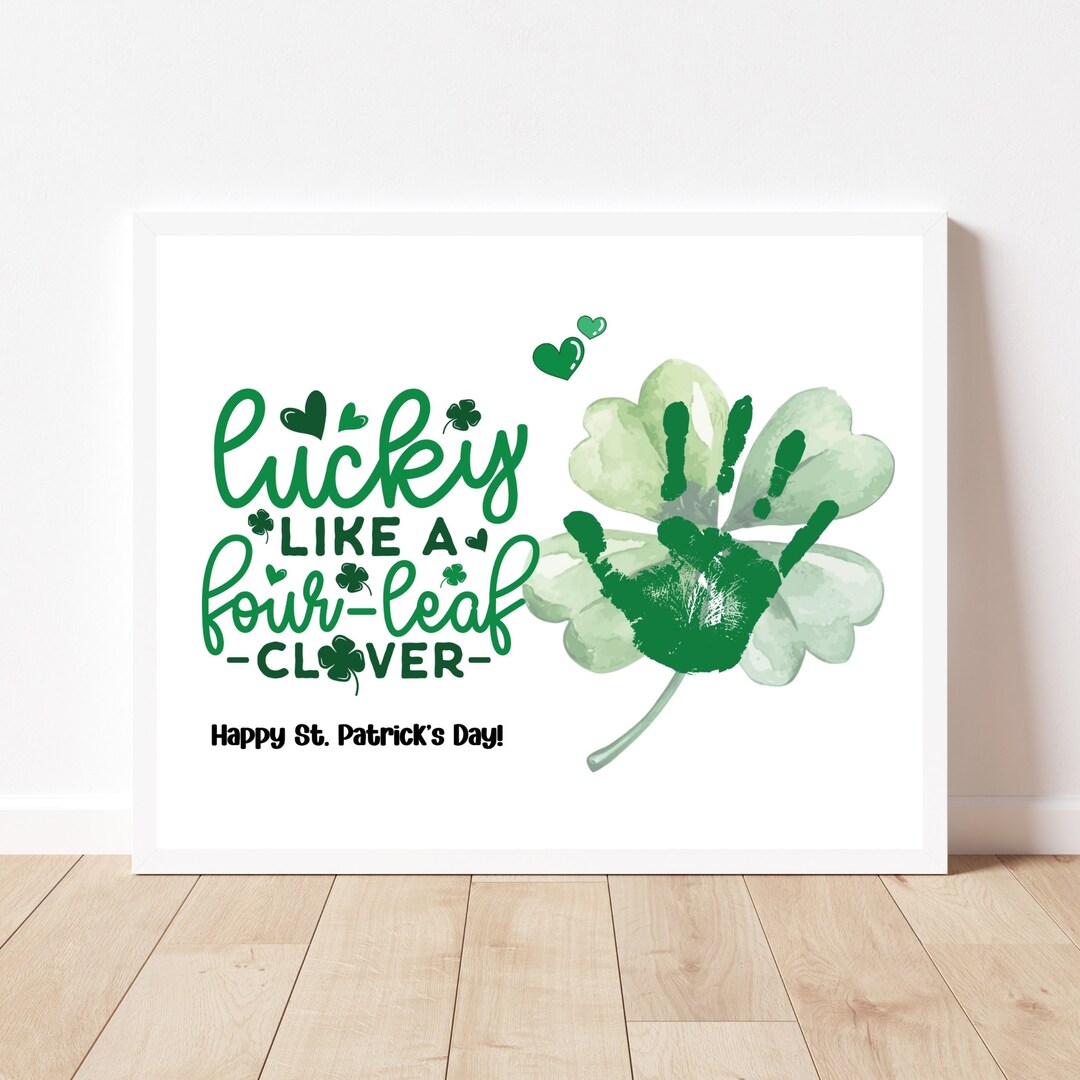 St Patricks Day Handprint Art Craft, PRINTABLE | Saint Patricks Day ...