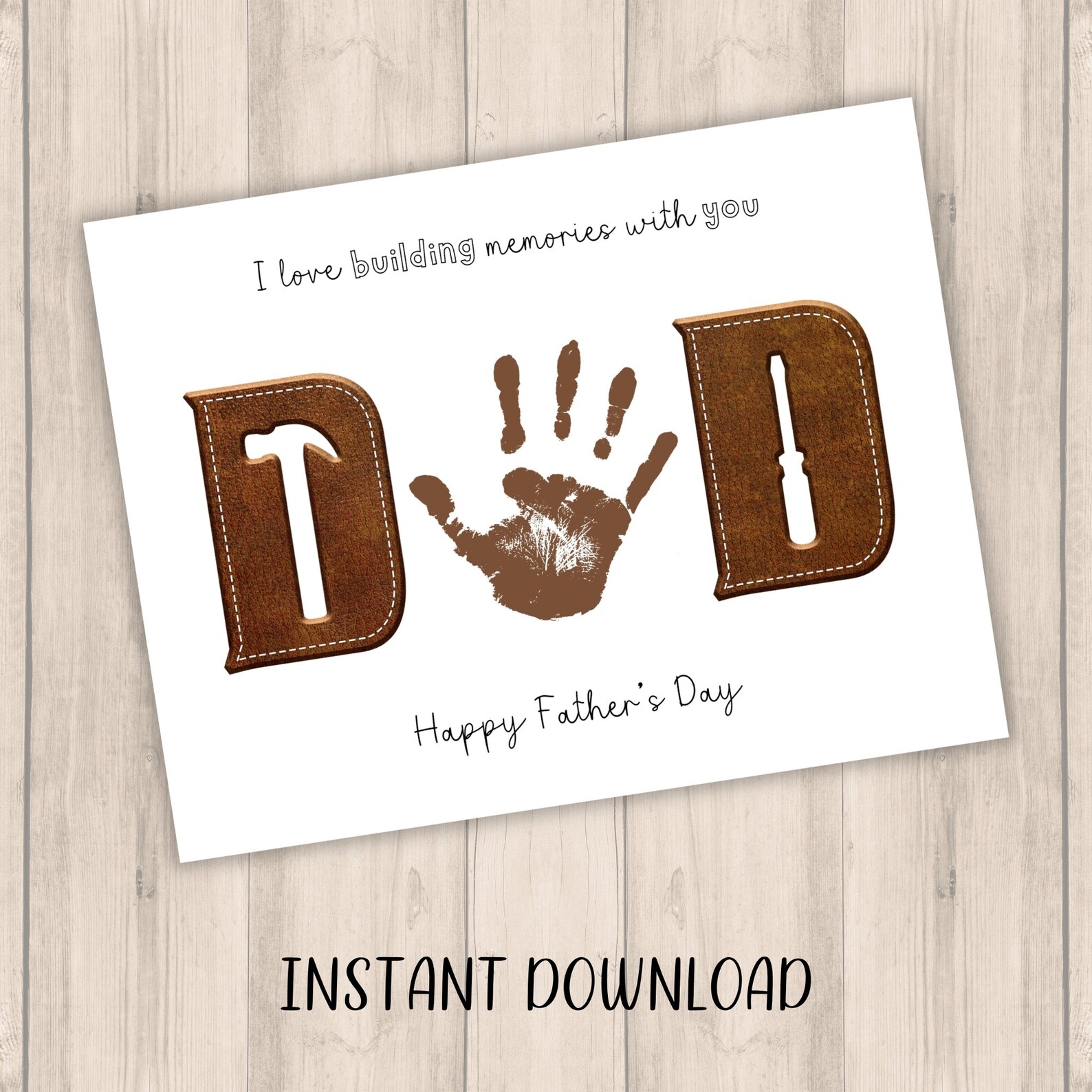 Fathers Day Tools Handprint Art Craft, PRINTABLE | Gift for Dad From ...