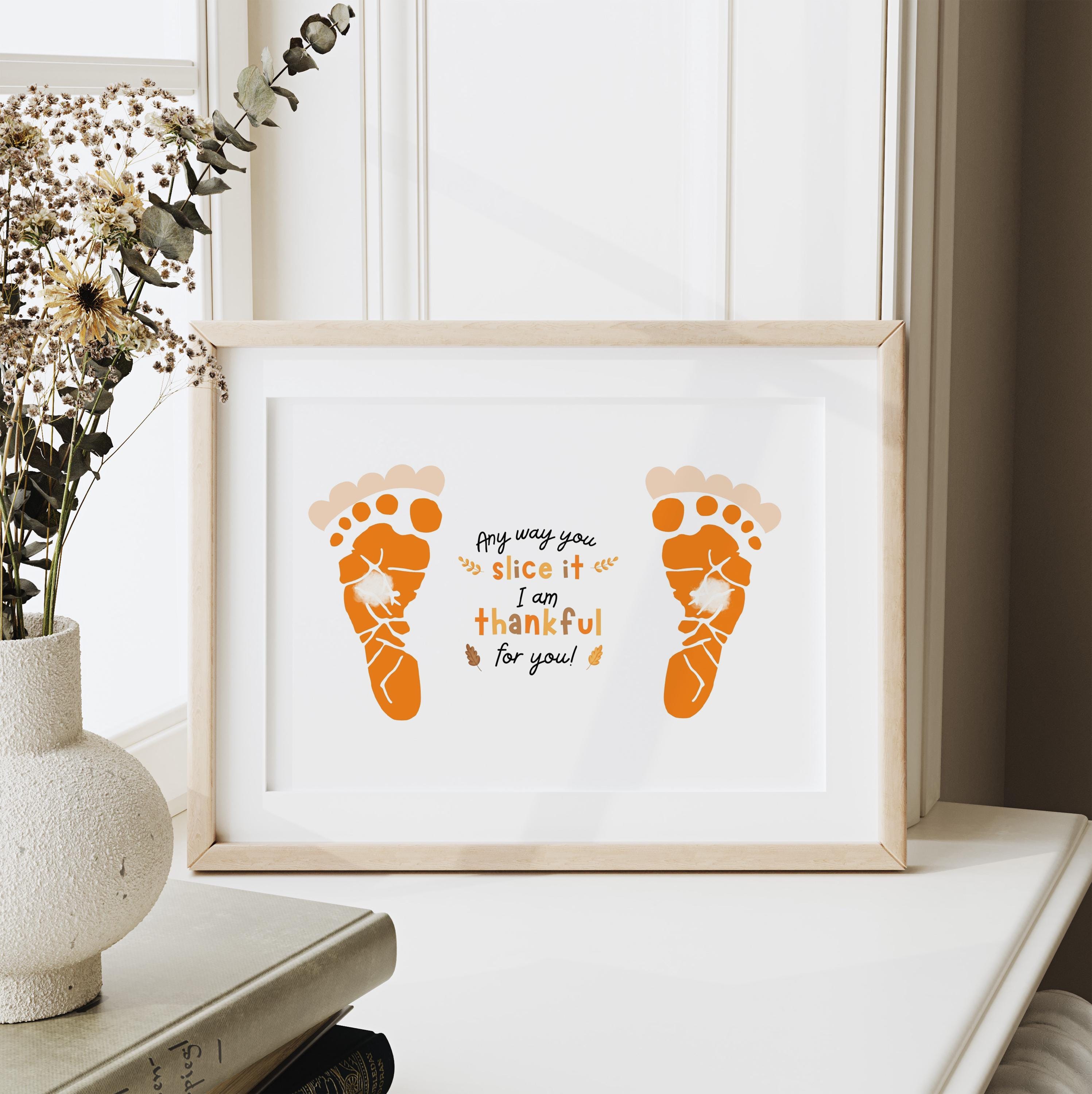 Thanksgiving Handprint Art, Pumpkin Pie, Printable | Footprint Craft ...