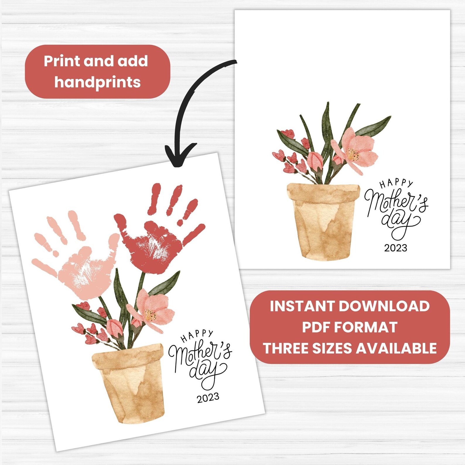 Mothers Day Flower Handprint Art Bundle Printable Mom Craft - Etsy Canada