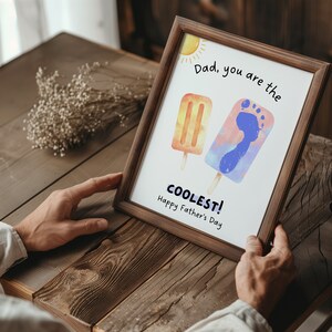 Father's Day Footprint Handprint Art Craft, PRINTABLE | Gift for Dad ...