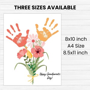 Grandparents Day Flower Handprint Art Craft Printable Gift - Etsy