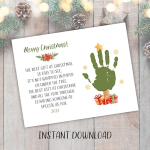 Printable Christmas Handprint Art Craft for Kids and Grandparents - Etsy