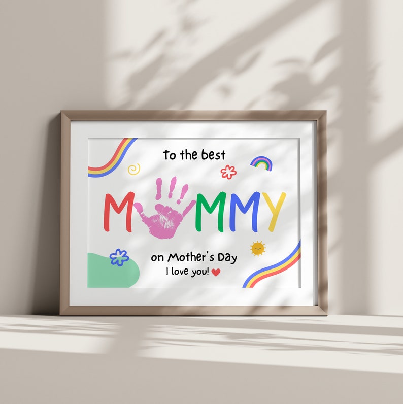Mother's Day Mommy Handprint Art Craft, Printable | Gift for Mom From ...