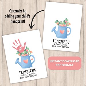Teacher Appreciation Flower Handprint Art Craft, Printable | End of ...