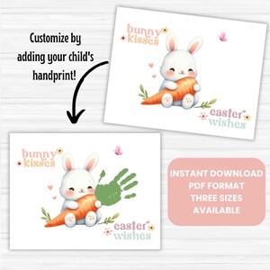 Easter Bunny Handprint Art Craft, Printable | Kids Baby Toddler or ...