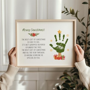 Christmas Handprint Art Craft, Printable, Holiday DIY Card Gift for ...