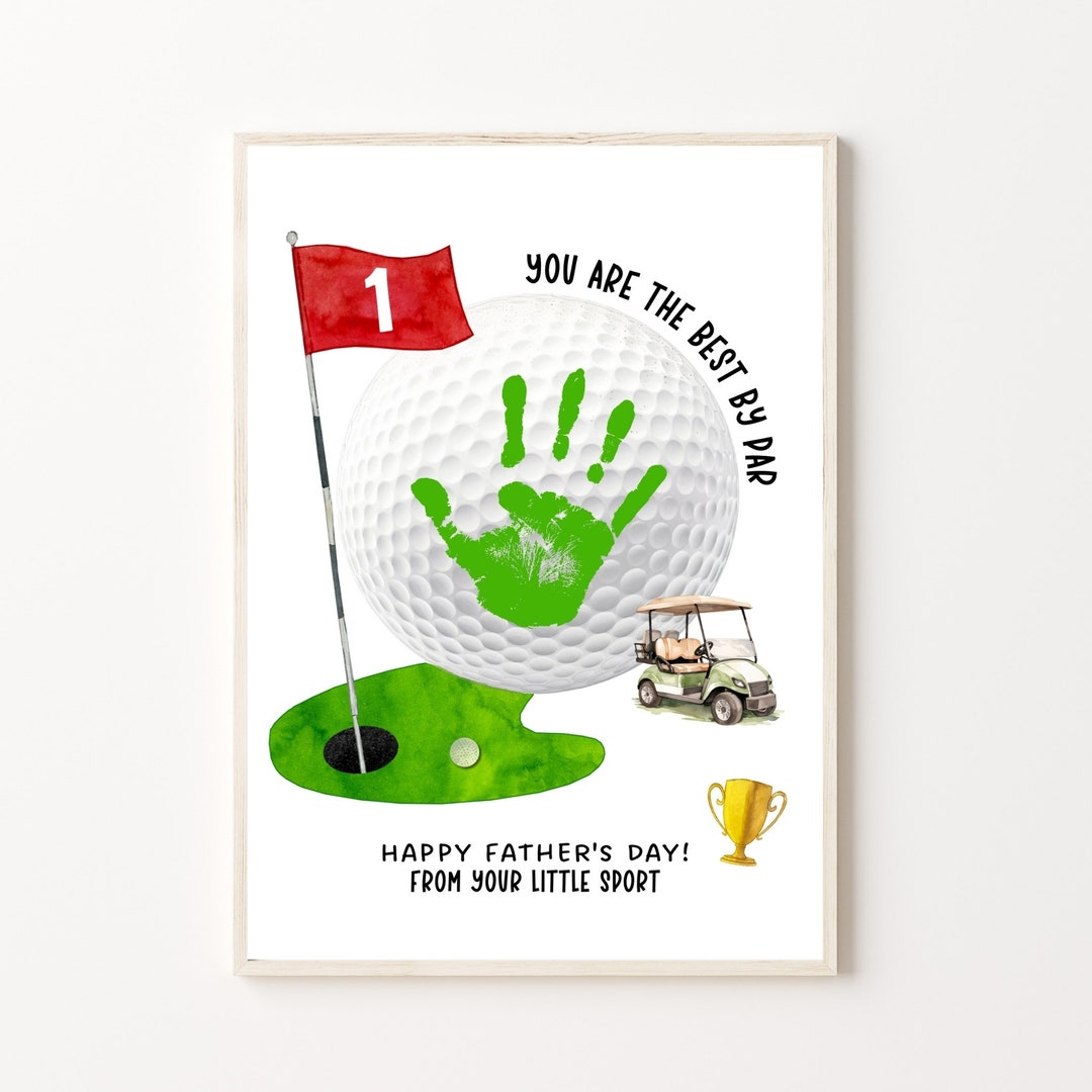 Fathers Day Golf Handprint Art Craft, PRINTABLE | Gift for Dad or ...