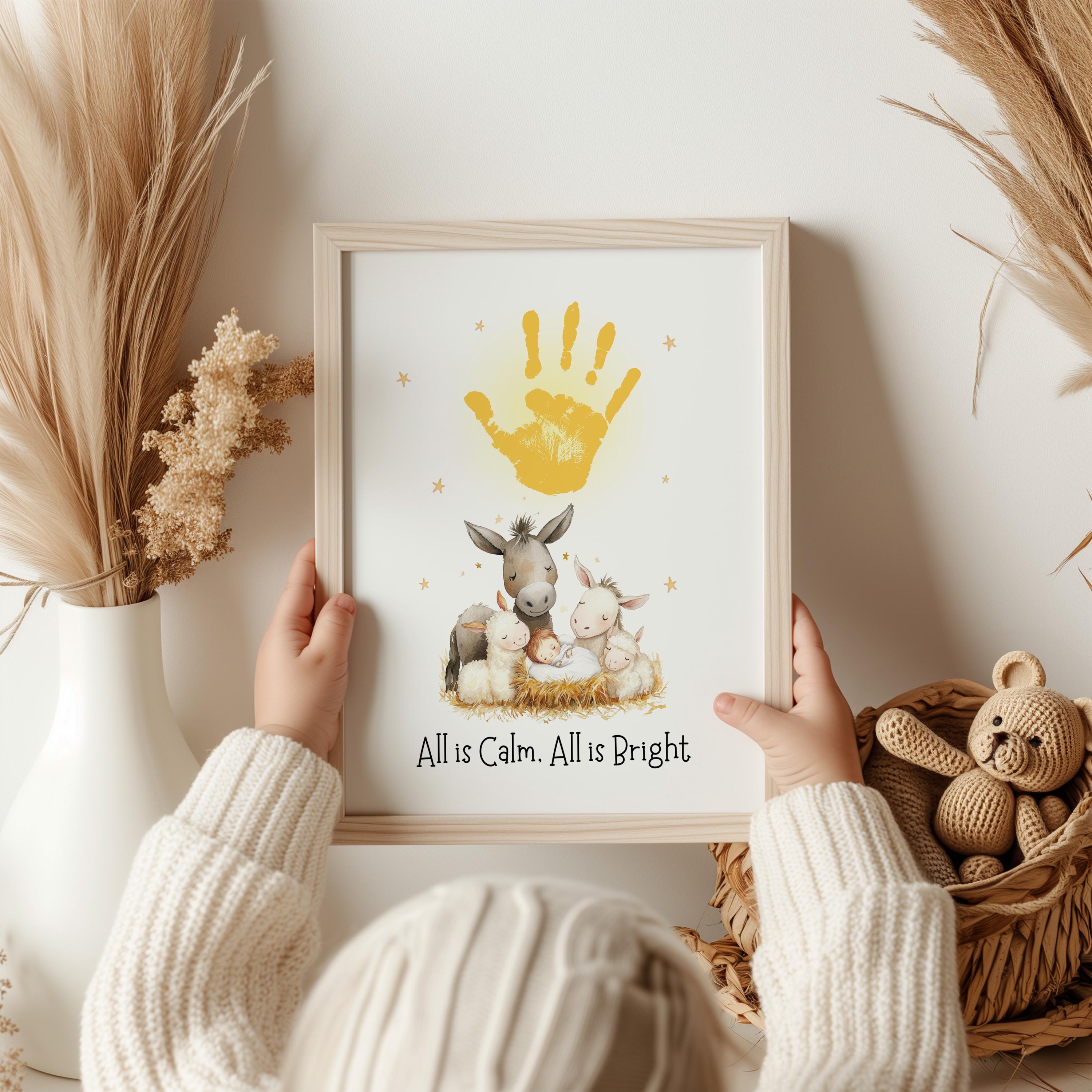 Christmas Nativity Handprint Art Bundle for Kids, Printable | Christian ...