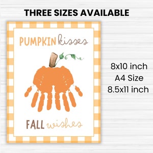 Fall or Thanksgiving Handprint Craft, Printable | Pumpkin Handprint Art ...