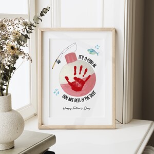 Fathers Day Fishing Handprint Art Craft, PRINTABLE | Gift for Dad ...