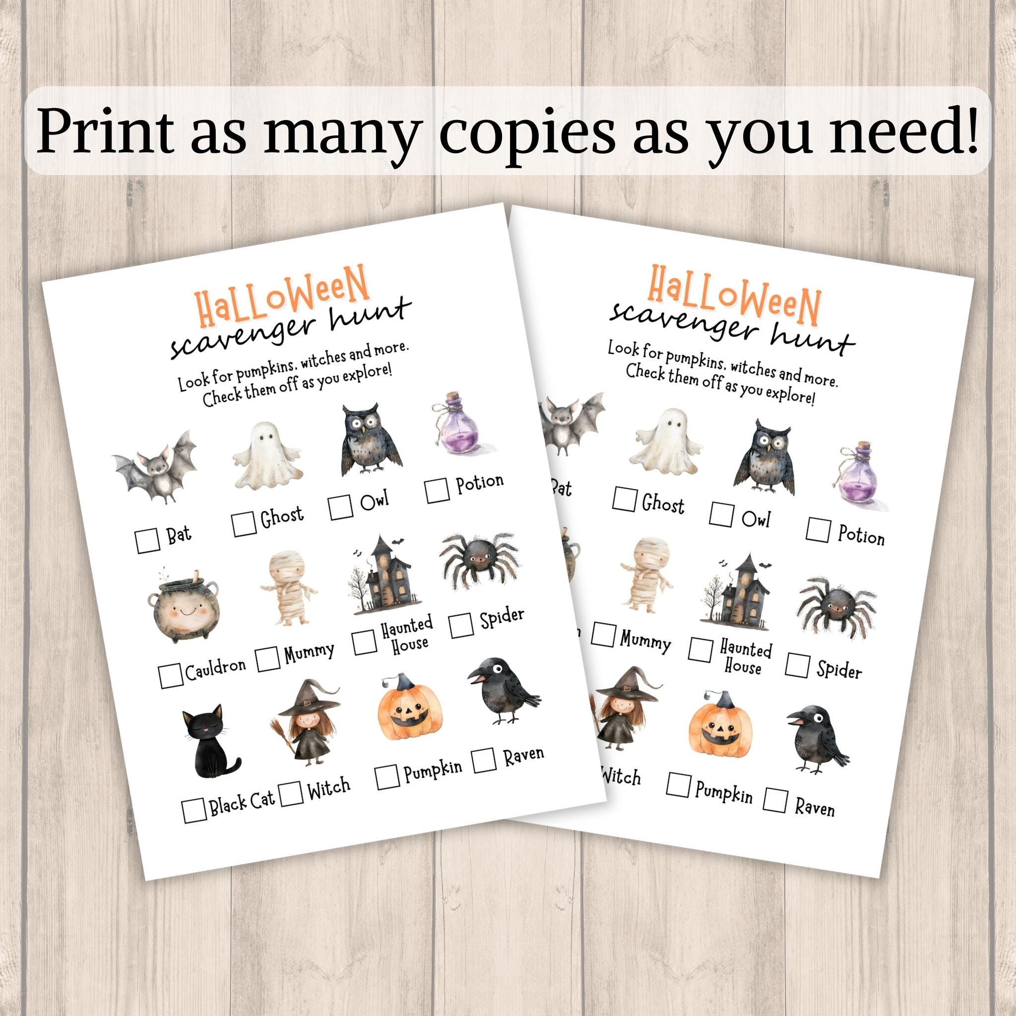 Printable Halloween Scavenger Hunt for Kids | Fun Halloween Party Game ...