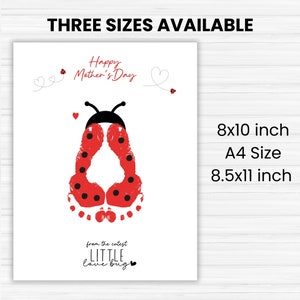 Mothers Day Love Bug Footprint Art Craft for Baby, Printable| Handprint ...