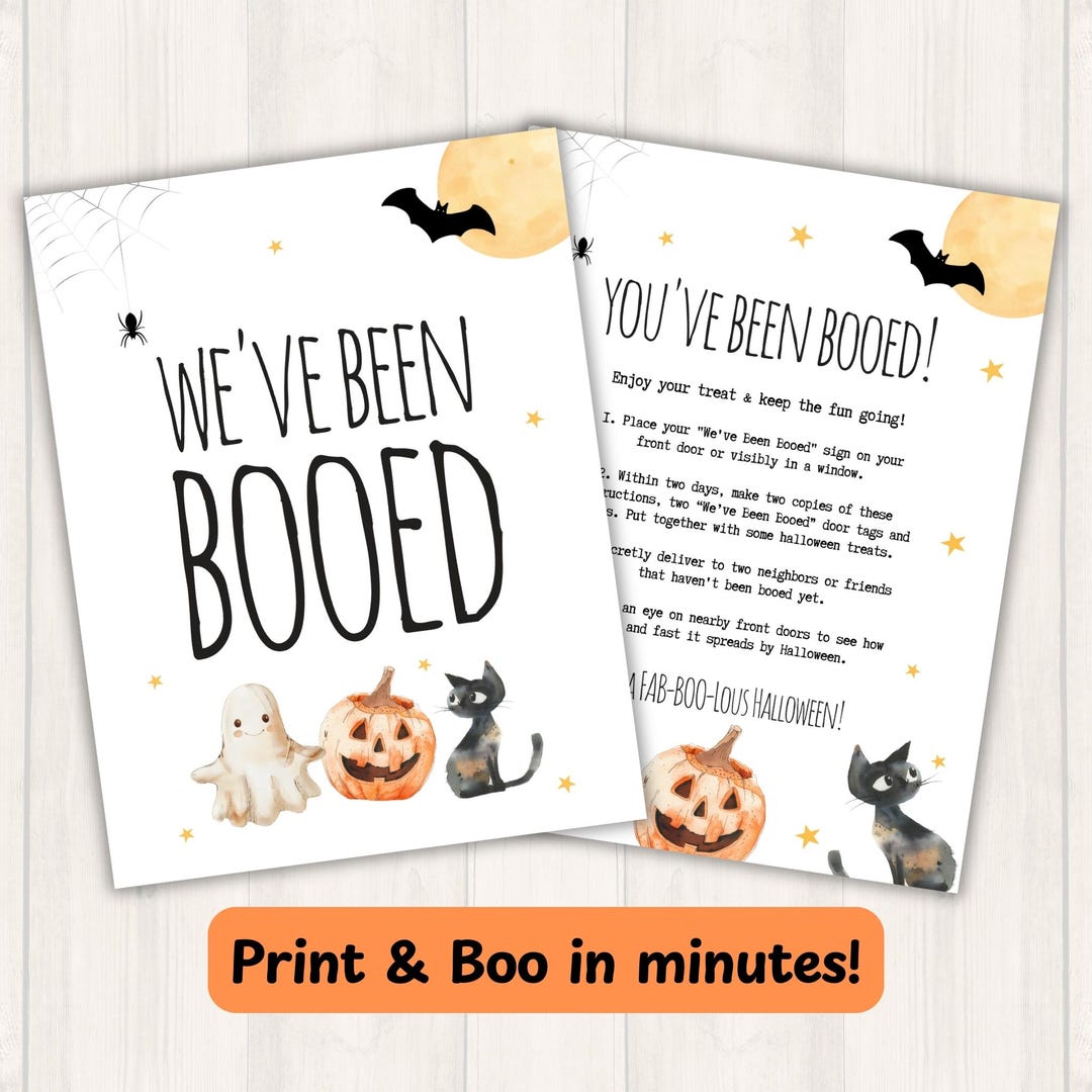 Youve Been Booed Printable for Neighbors or Friends | Halloween Games ...