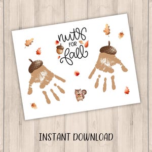 Fall Handprint Craft, Printable | Acorn Handprint Art, Autumn, Kids ...