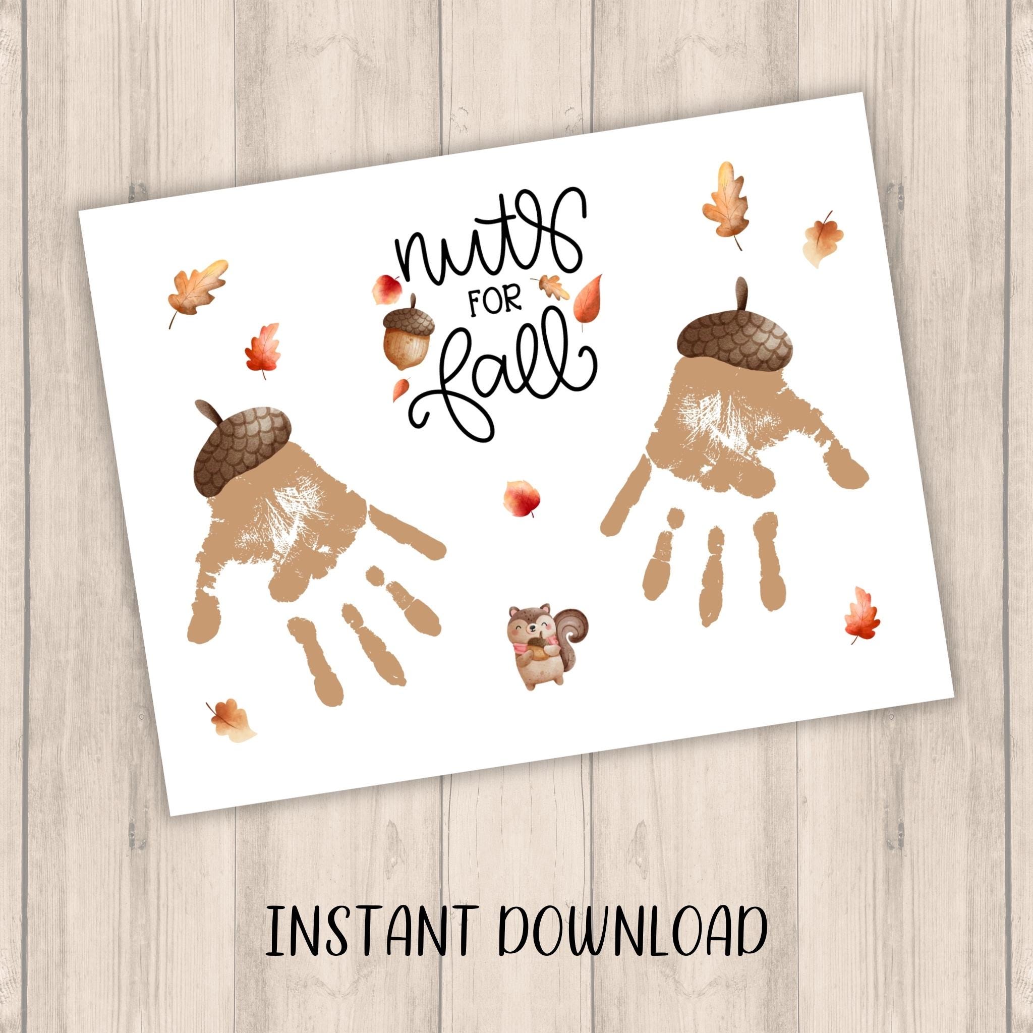 Fall Handprint Craft, Printable | Acorn Handprint Art, Autumn, Kids ...