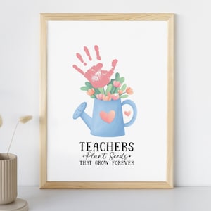 Teacher Appreciation Flower Handprint Art Craft, Printable | End of ...