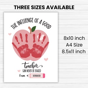 Teacher Appreciation Handprint Art Craft, Printable | End of School ...