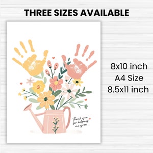 Flower Handprint Craft Art, Printable | Mothers Day, for Mom or Grandma ...