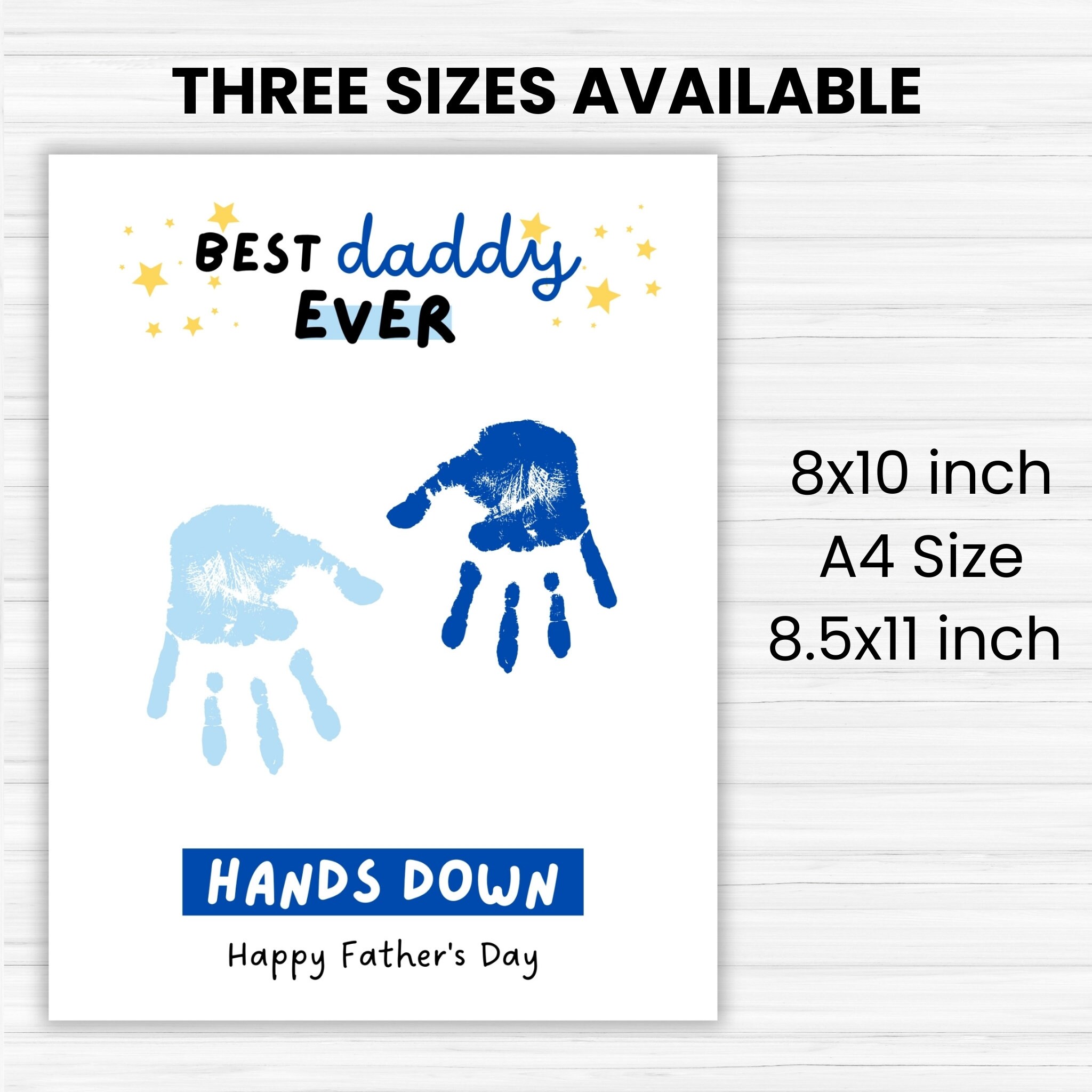 Father's Day Handprint Art Craft, PRINTABLE, Best Dad Hands Down,| Gift ...