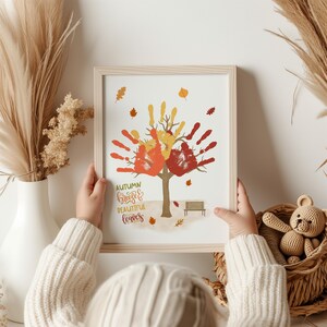 Fall Handprint Craft, Printable | Tree Leaves Handprint Art, Autumn ...