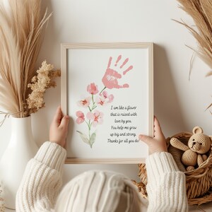 Flower Handprint Craft Art, Printable | Mothers Day Activity for Mom or ...