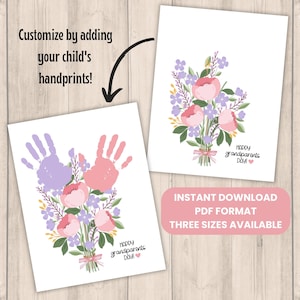 Grandparents Day Handprint Art Bundle, Printable | Craft Gift for ...
