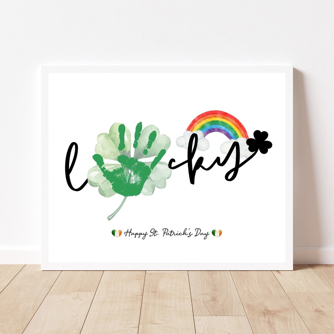 St Patricks Day Handprint Art Craft, Printable | Saint Patricks Day ...