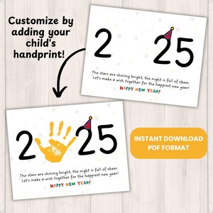 2025 New Years Handprint Art Poem, Printable | New Years Eve Craft ...