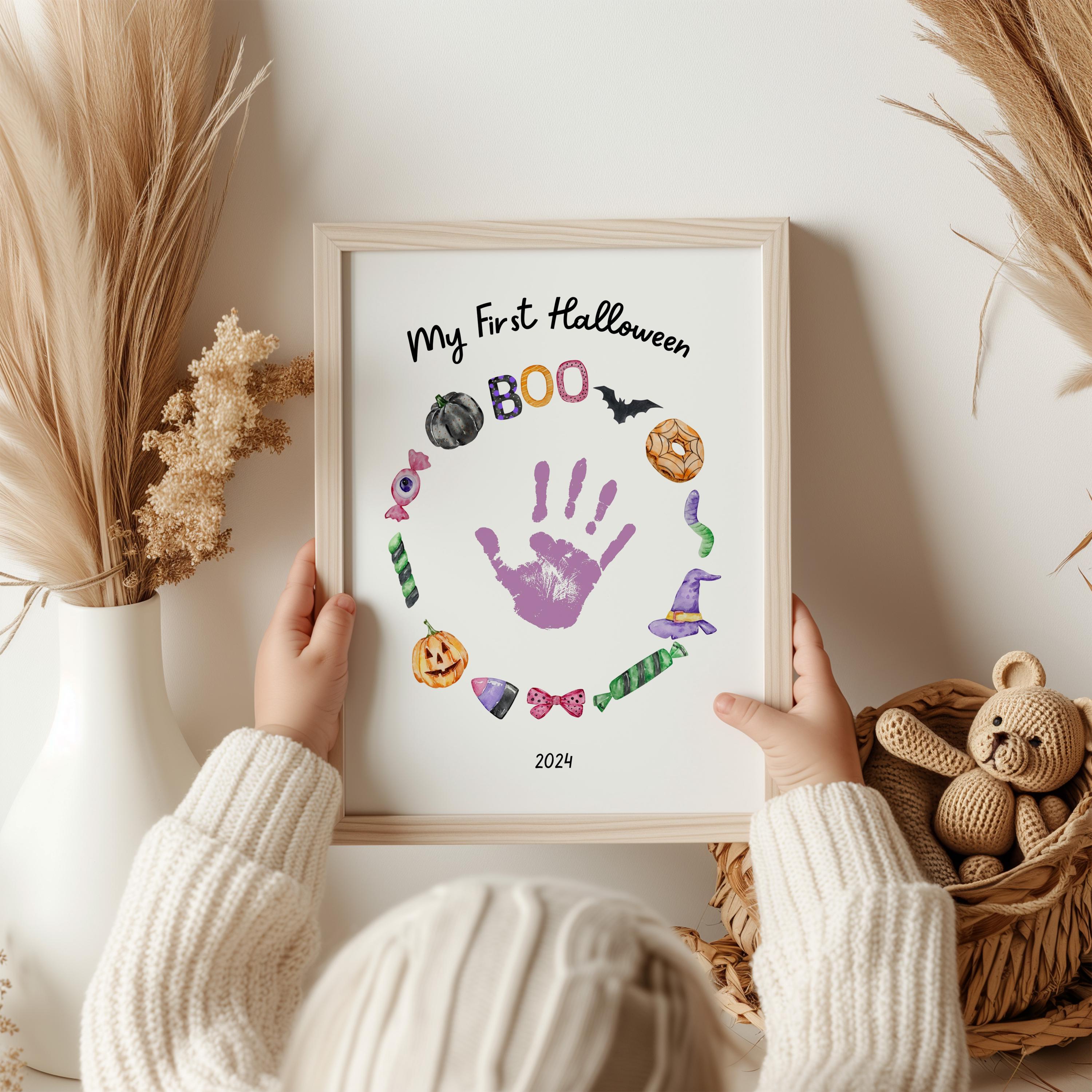 Baby's 1st First Halloween Handprint Footprint Craft, Printable | Baby ...