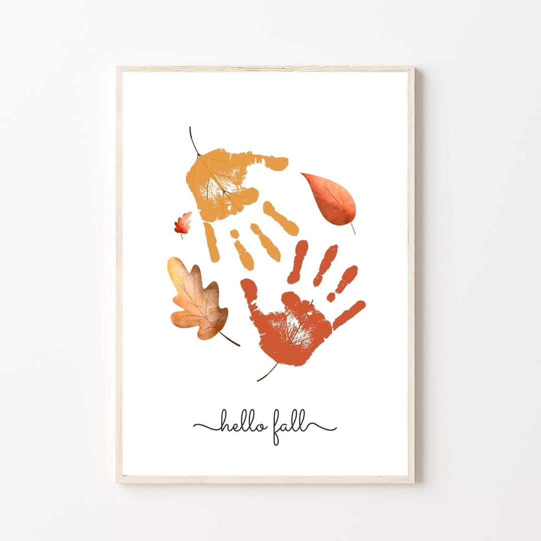 Fall Handprint Craft, Printable | Leaves Handprint Art, Autumn, Kids ...