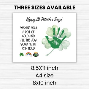 St Patricks Day Handprint Art Craft, Printable | Saint Patricks Day ...