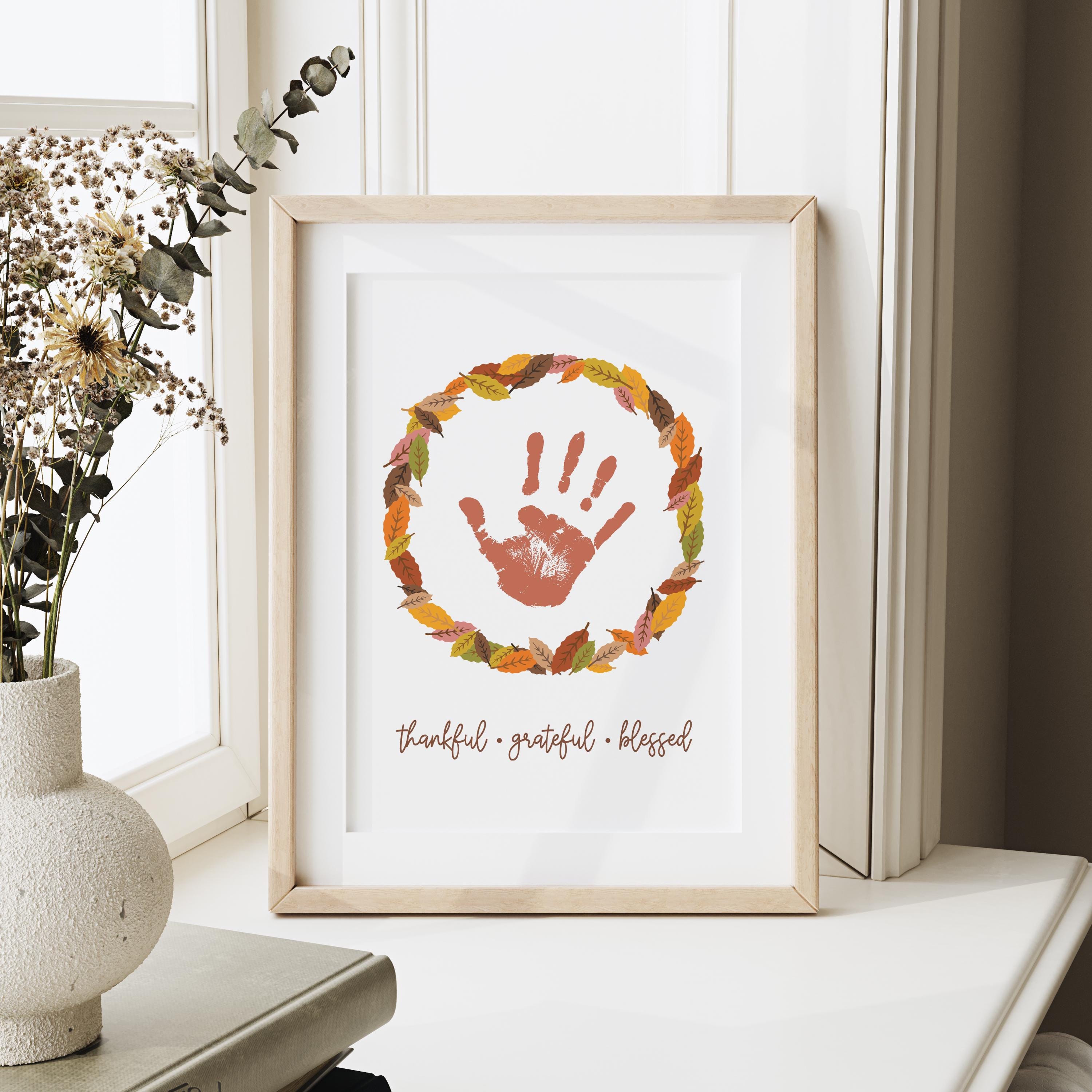 Thanksgiving Handprint Art: "thankful, Grateful, Blessed" | Printable ...