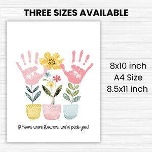 Mother's Day Flower Handprint Art, Printable | Handprint Craft, Gift ...