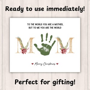 Christmas Handprint Art, Printable | DIY Xmas Keepsake Gift for Mom ...