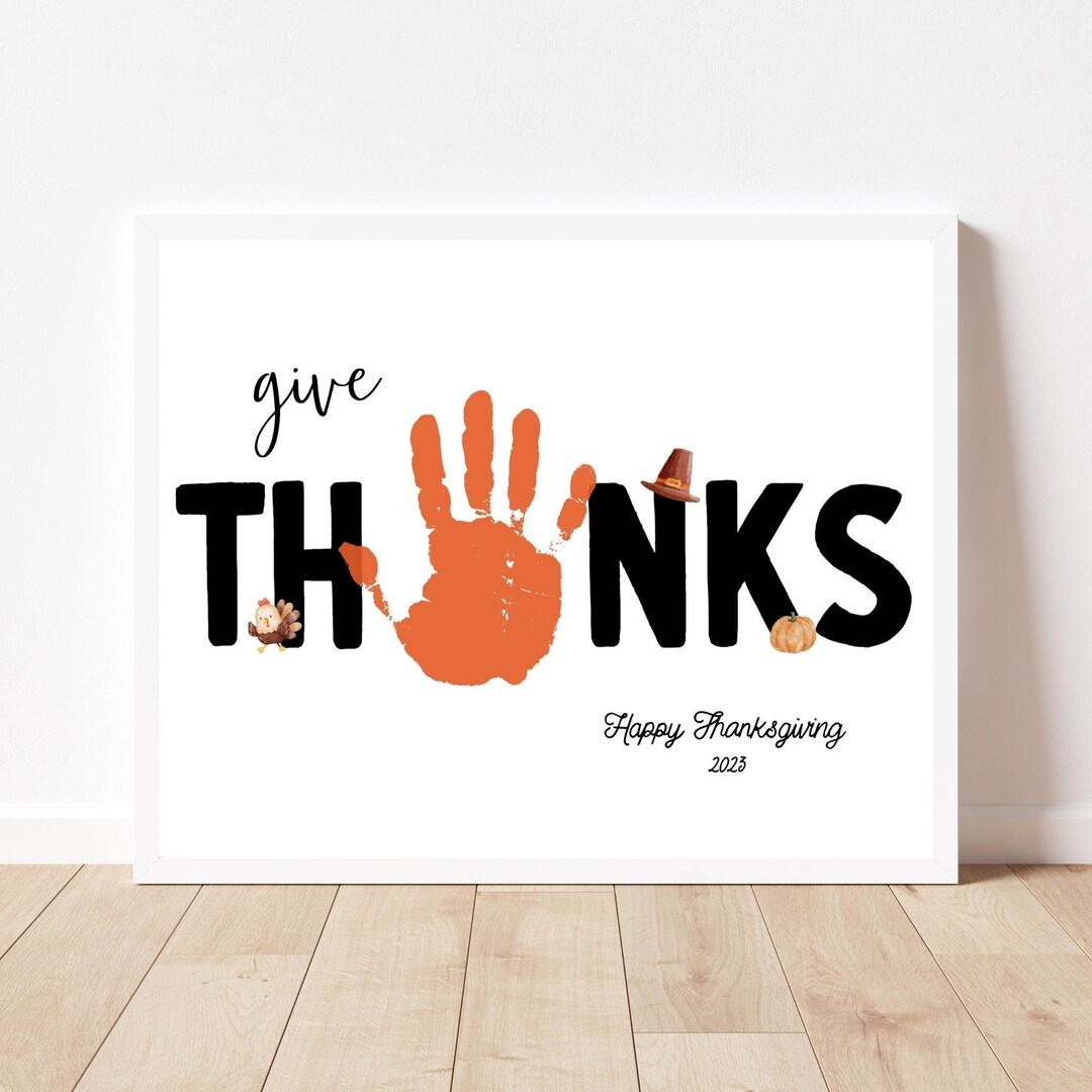 Thanksgiving Fall Handprint Craft, Printable Happy Thanksgiving ...
