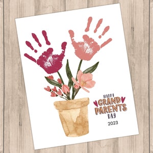 Grandparents Day Handprint Art Craft Printable Gift for - Etsy