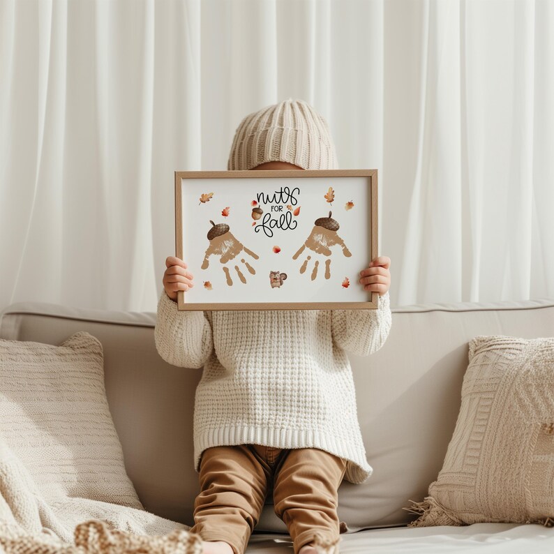 Fall Handprint Craft, Printable | Acorn Handprint Art, Autumn, Kids ...