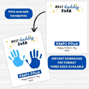 Father's Day Handprint Art Craft PRINTABLE Best Dad - Etsy