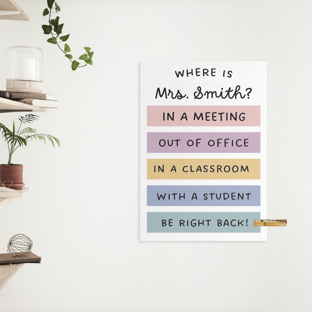 Personalized School Counselor Door Sign, Printable Teacher Door Sign ...