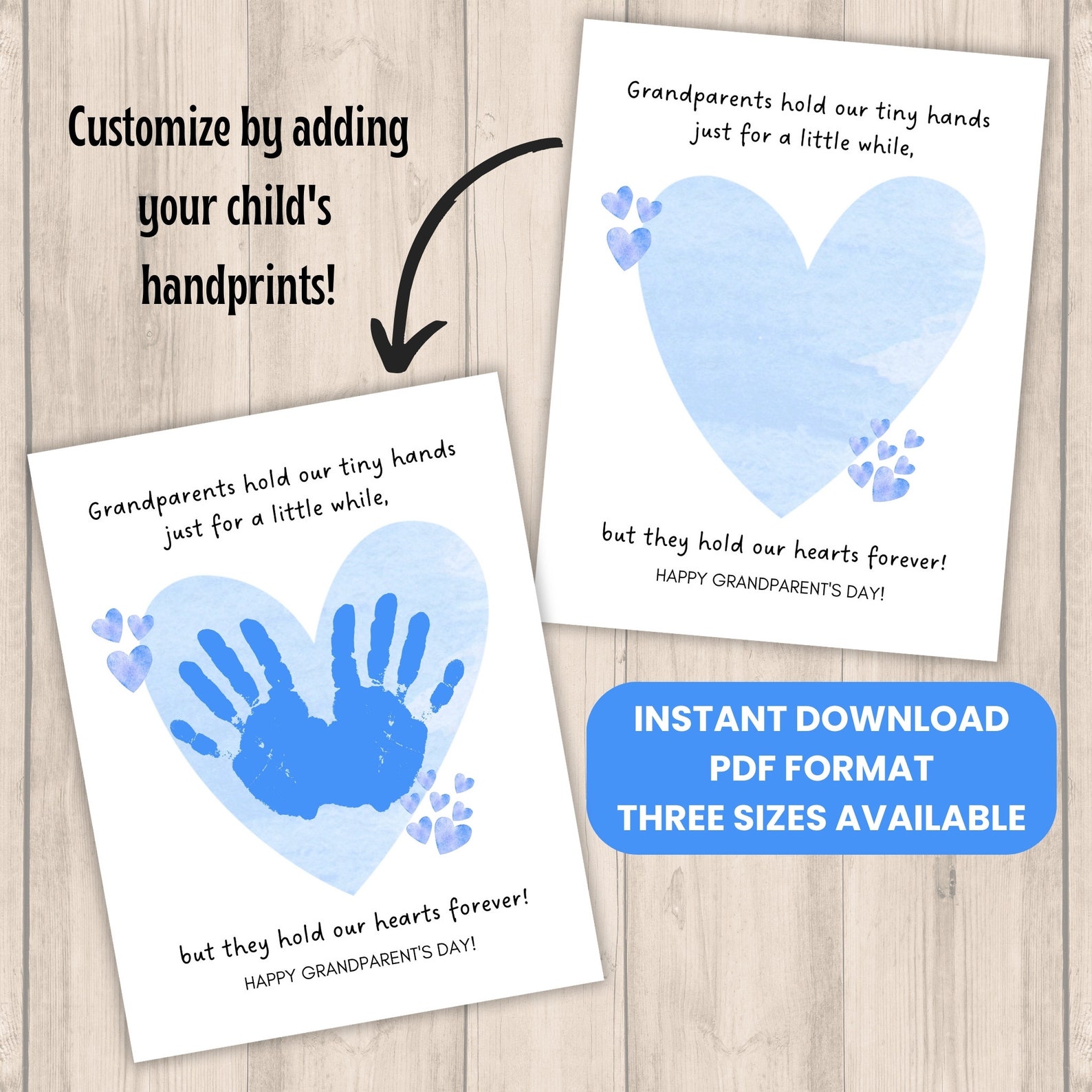 Grandparents Day Handprint Art Craft, Printable | Gift for Grandma or ...