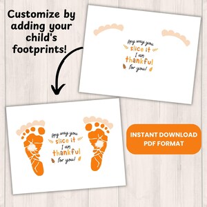 Thanksgiving Handprint Art, Pumpkin Pie, Printable | Footprint Craft ...